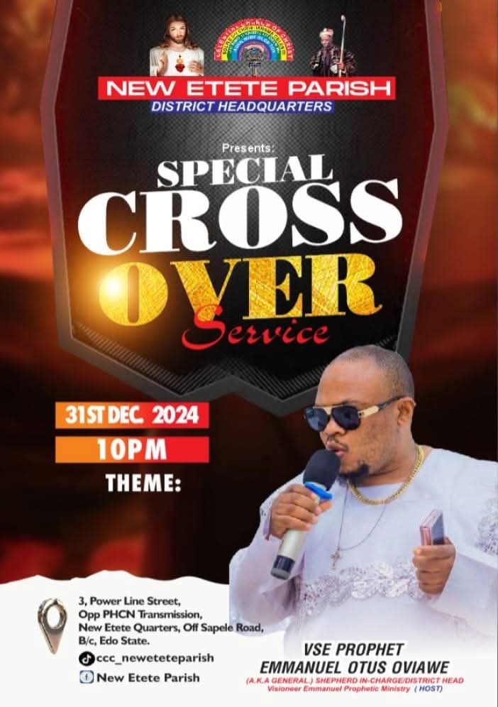 V/S/E OVIAWE INVITE ALL! Cross Over Service in Good presence........ - Celestial Prerogative