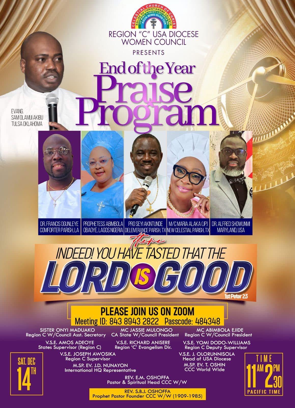 REGION C WOMEN’S COUNCIL ANNOUNCES END OF THE YEAR PROGRAM! - Celestial Prerogative Download Zone